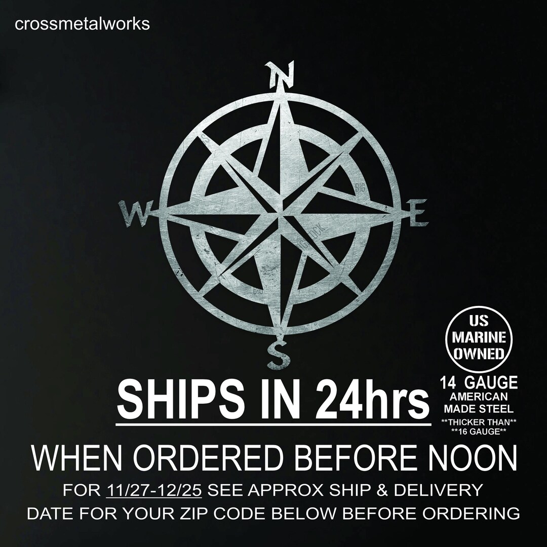 Nautical Star Metal Wall Art Sign or Ornament Compass Rose, Nautical ...