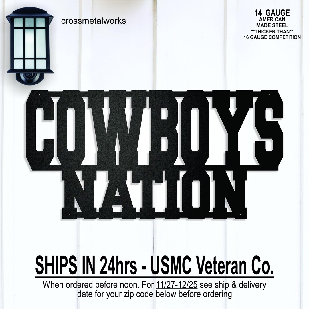 Cowboys Nation Steel Man Cave Sign, Football Fan Gift, Custom Metal ...