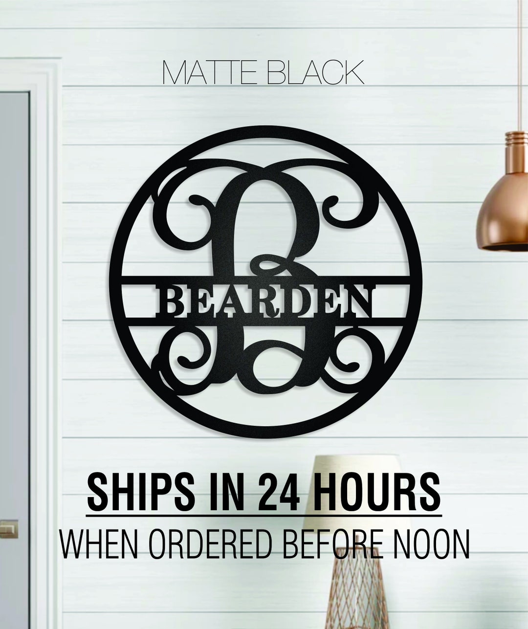 Personalized Family Name Metal Monogram, Last Name Sign, Initial, Door ...