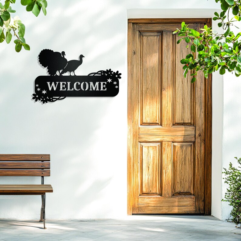 Custom Turkey Welcome Metal Wall Plaque, Personalized Family Name Sign ...