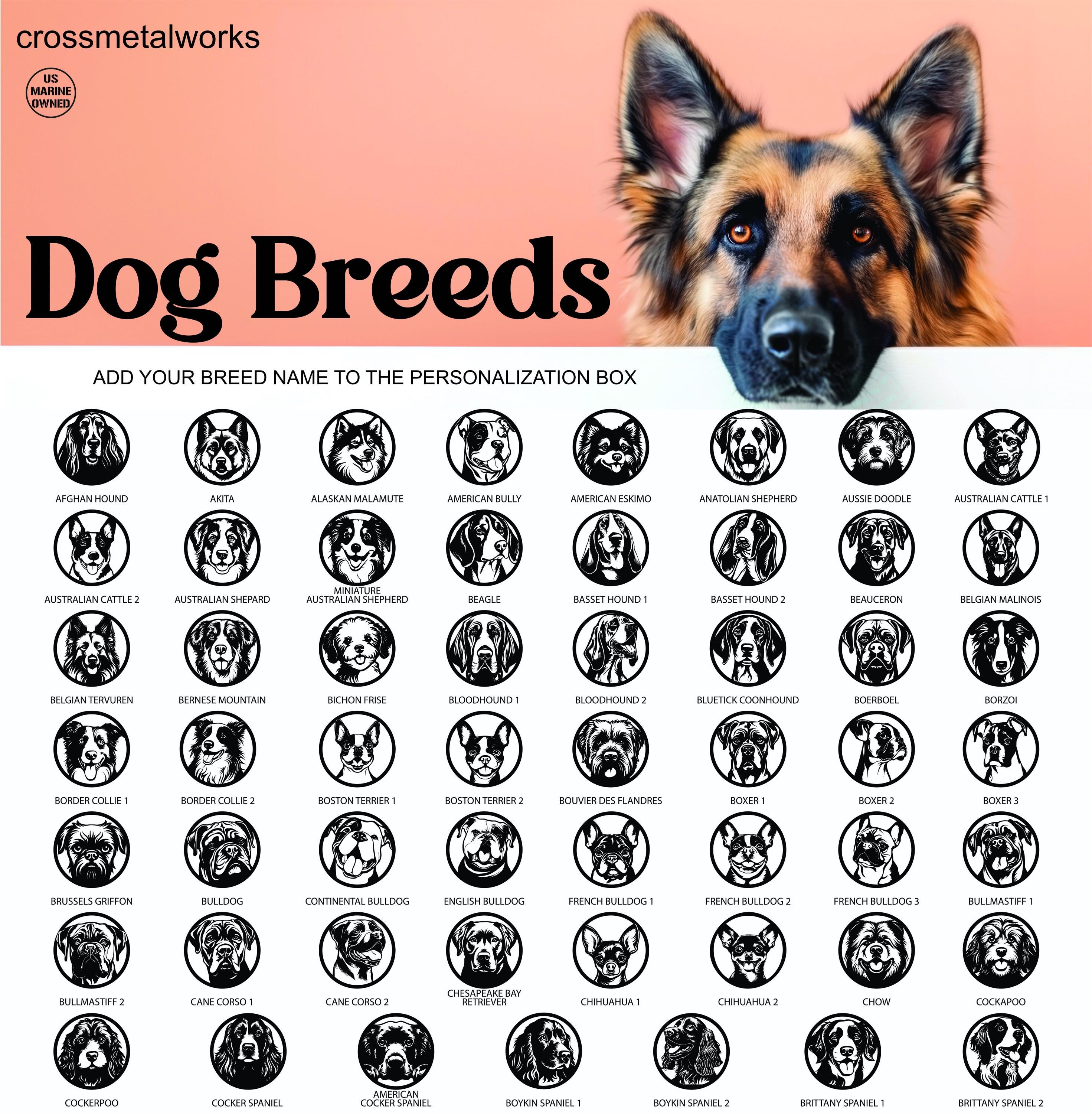 Personalized Dog Breed Welcome Wall Sign, Choose a Breed, Corgi, Pug ...