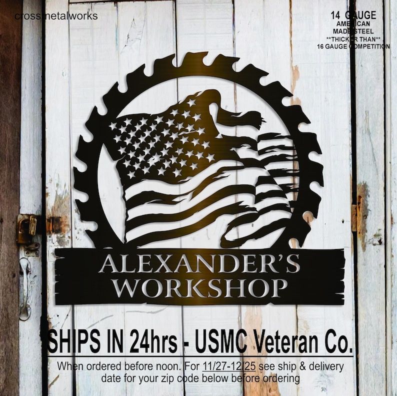 Custom Workshop Sign, Personalized Metal Sign for Dad, Father's Day ...