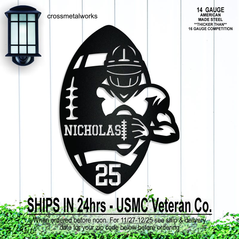 Metal Football Bar Sign - Etsy