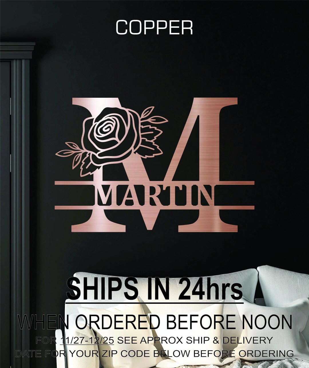 Personalized Rose Family Name Metal Art, Cut to Order, Name Sign ...