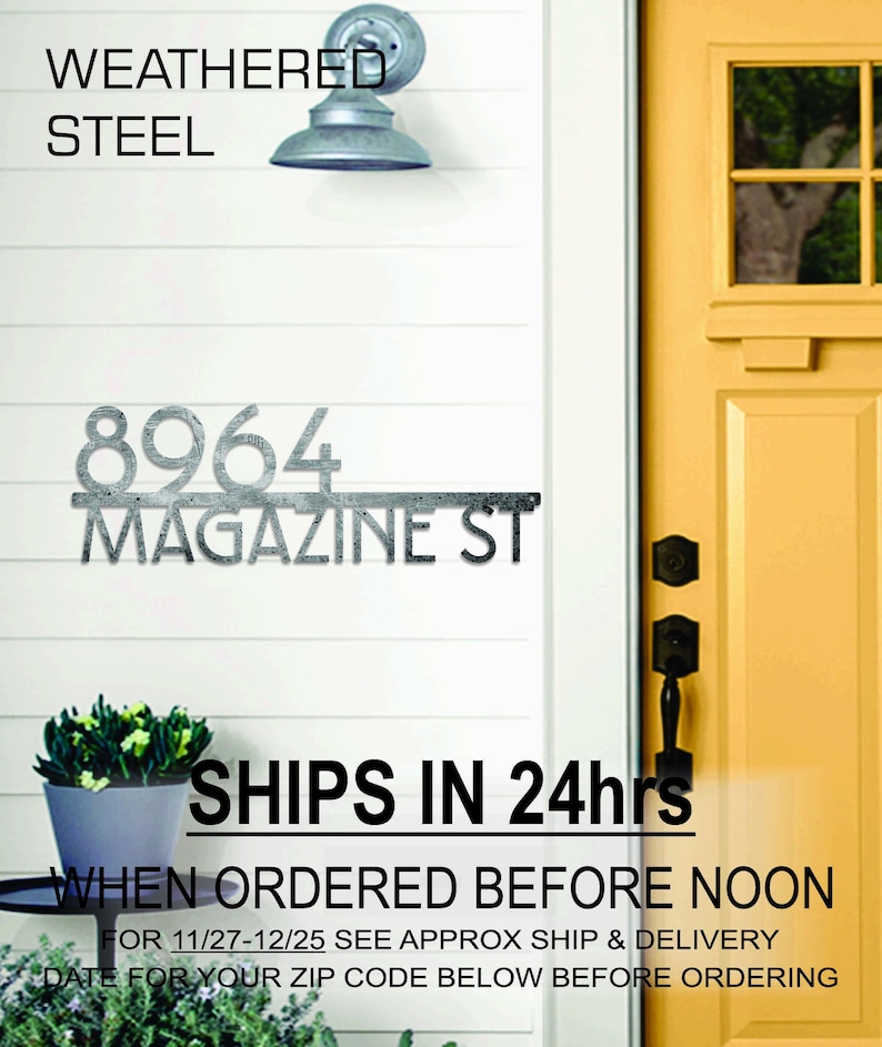 Modern House Numbers, Address Sign, House Number Sign, Metal Address ...