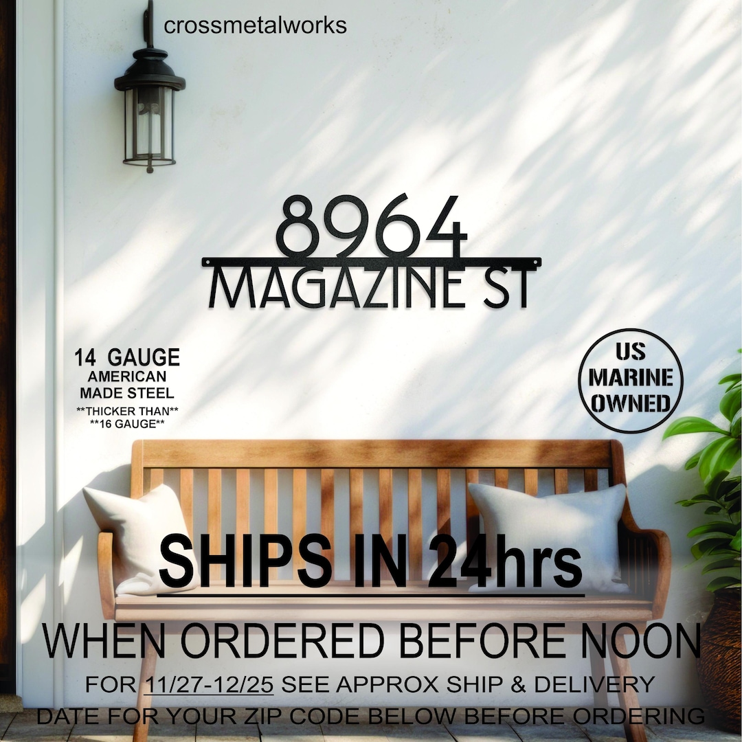 Modern House Numbers, Address Sign, House Number Sign, Metal Address ...