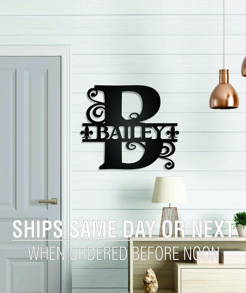 Monogram Wall Decor 24 Hour Cut/ship Fleur De Lis - Etsy