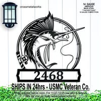 Hogfish House Number Sign: Custom Metal Fish Wall Art - Etsy