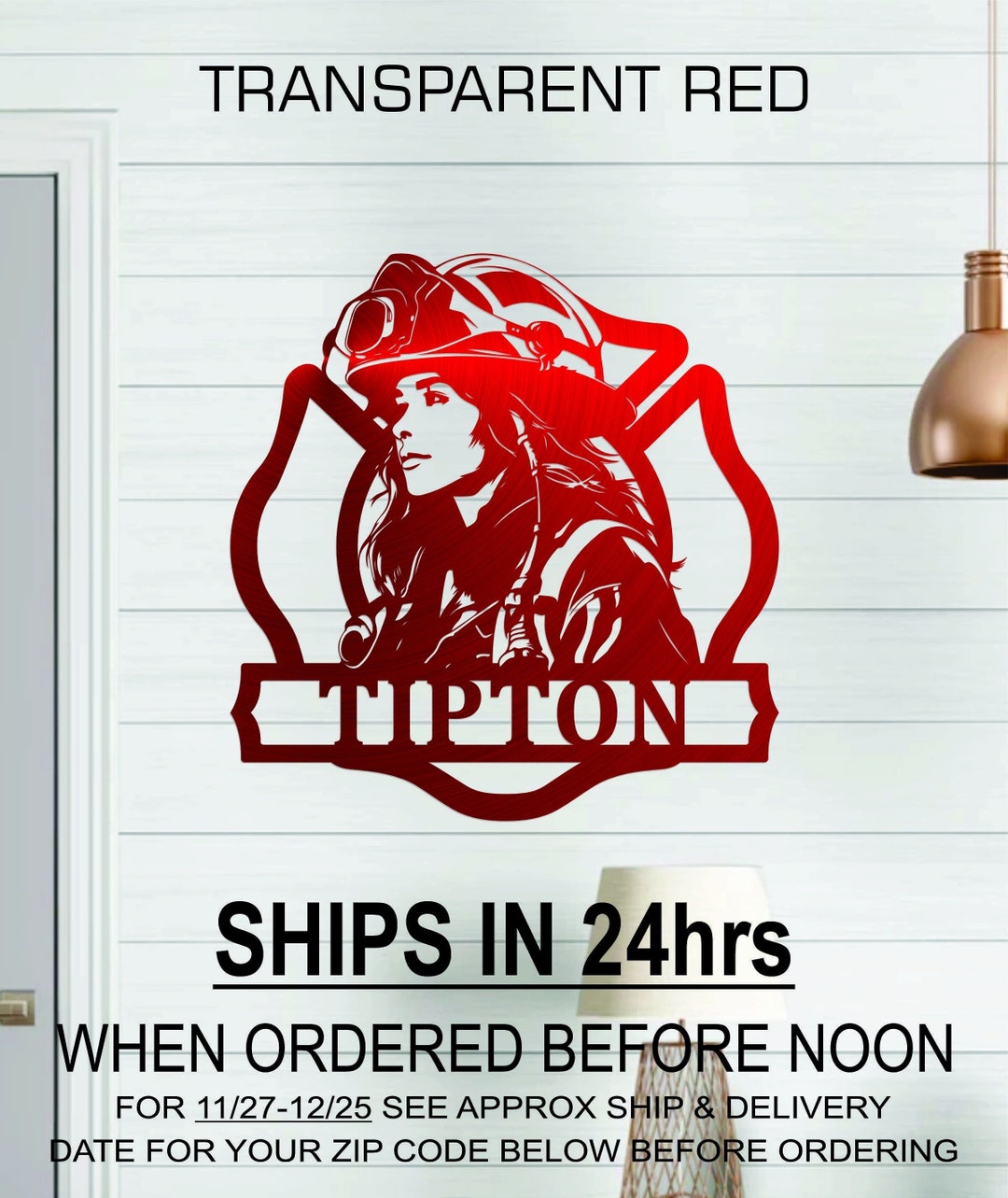 Fire Fighter, Fire Woman Personalized Name, Custom Metal Art ...