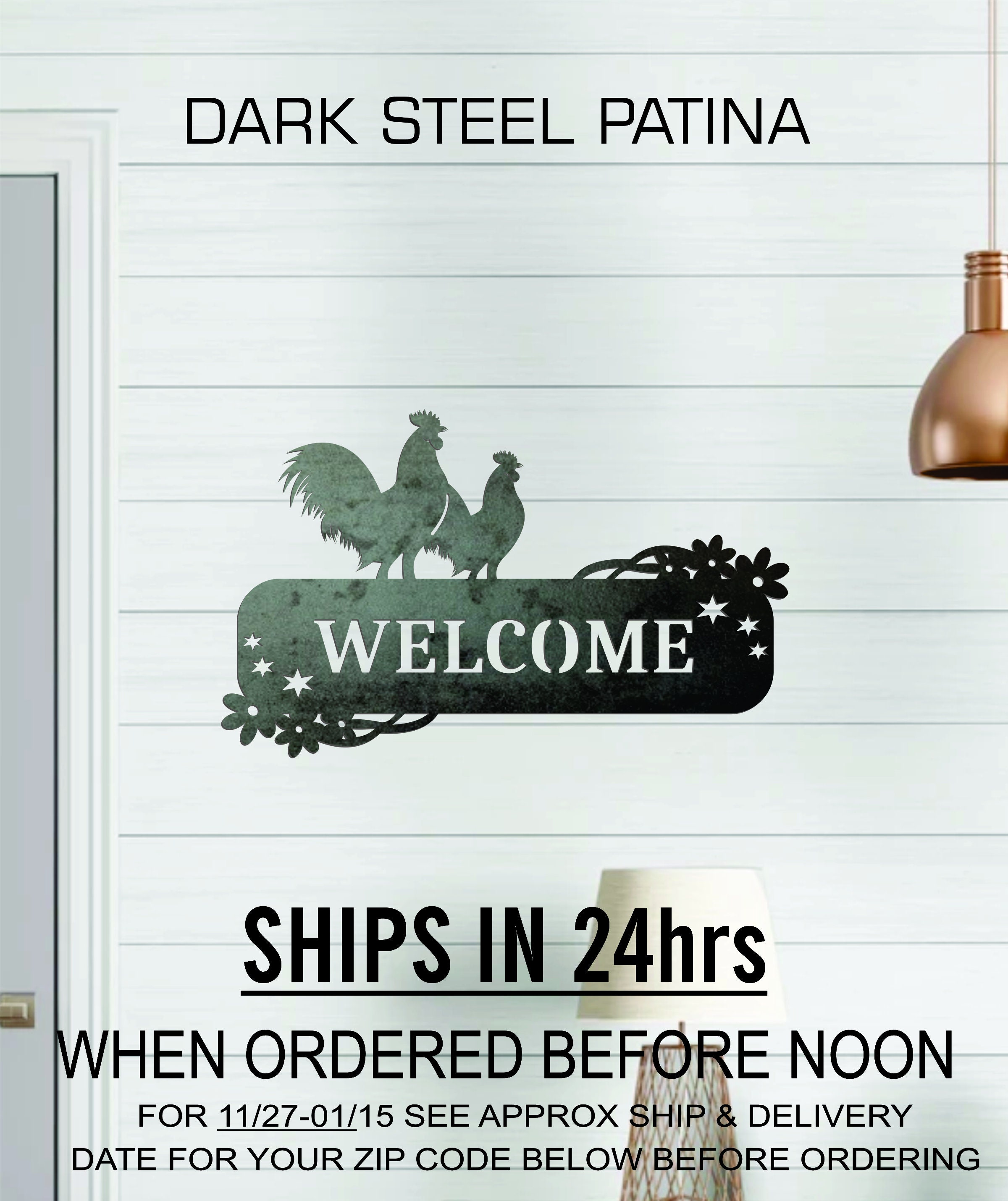 Welcome Chicken Custom Steel Sign Personalized Steel Family | Etsy