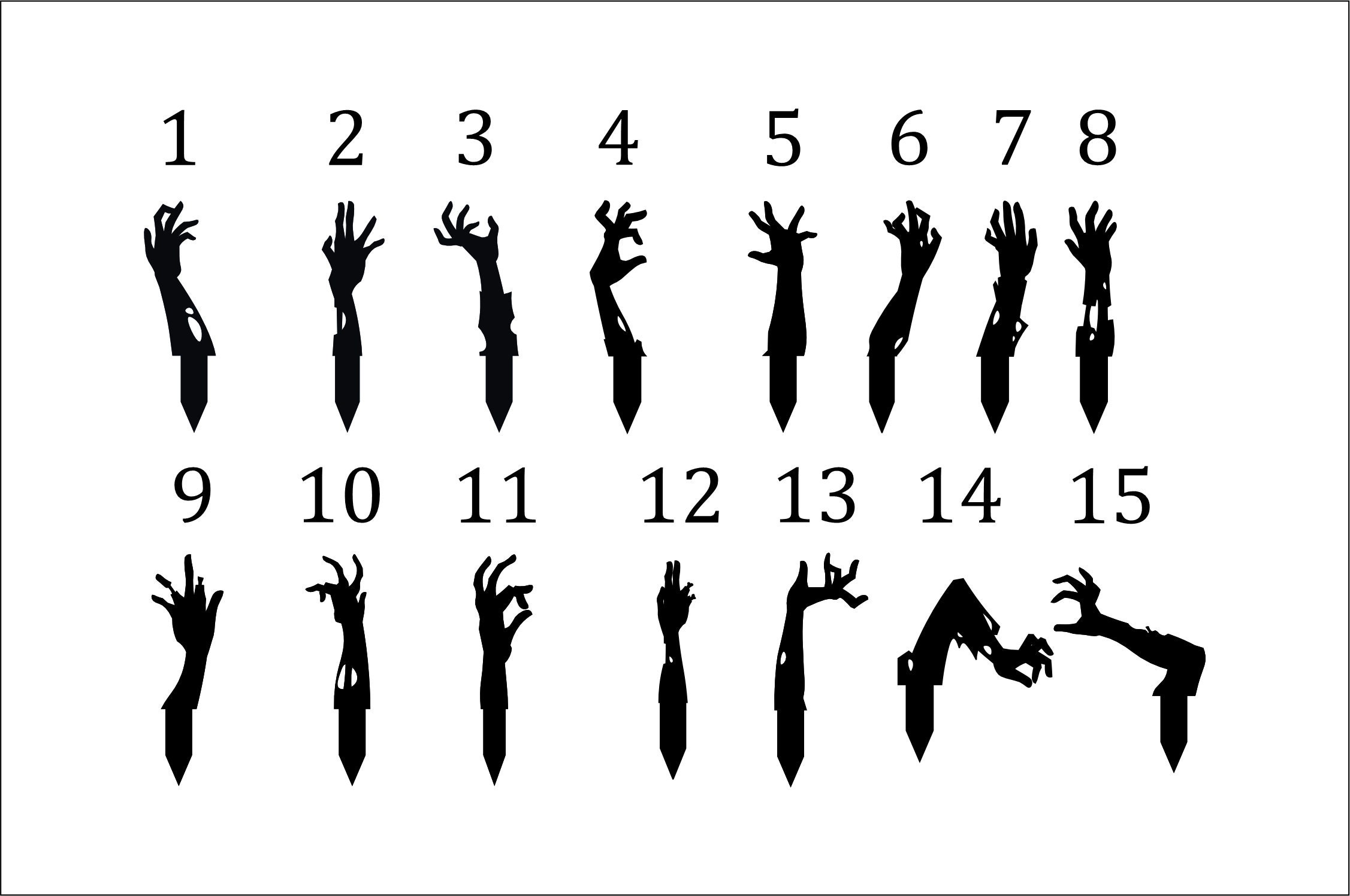 Zombie Hands Lawn Art, Halloween Yard Decor, Fall Art, House Warming ...