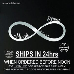 Infinity Couples Name Sign, Personalized Family Name Metal Monogram ...