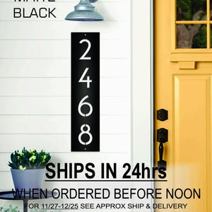Mid Century Modern Vertical Home Address Metal Sign, MCM Address Number ...