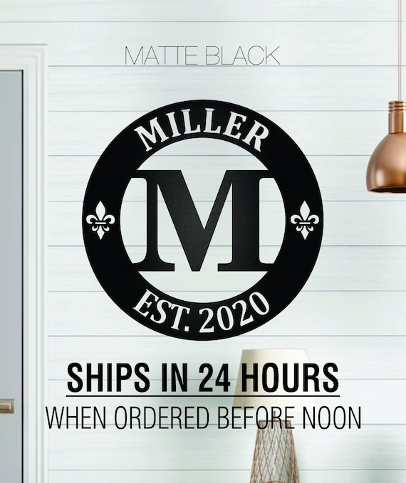 Metal Monogram 24 Hour Cut/ship Solid Circle Serif Fleur - Etsy