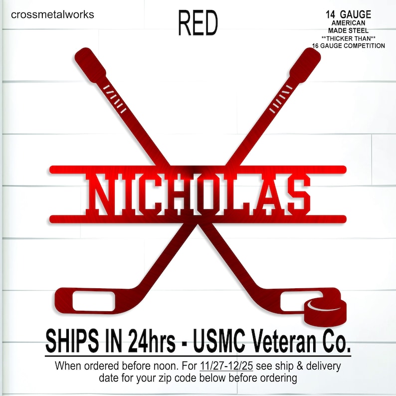 Personalized Hockey Name Sign, Custom Hockey Stick Metal Name, Sports ...
