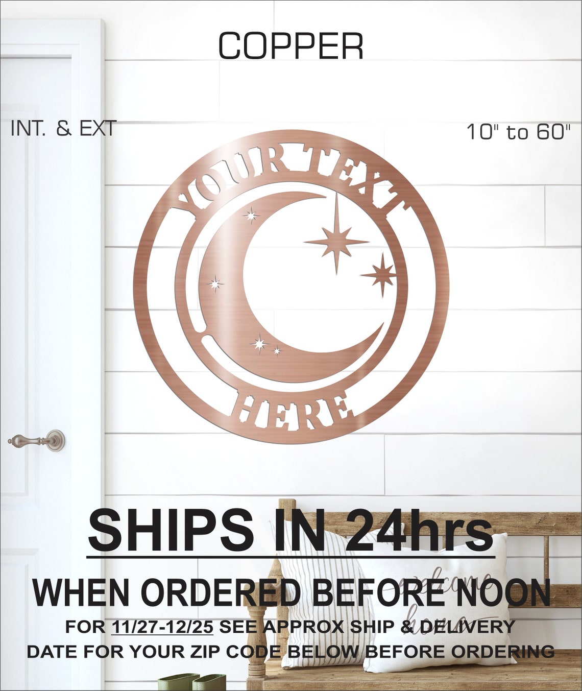 Moon and Stars Sign Custom Metal Art Personalized Cut to - Etsy