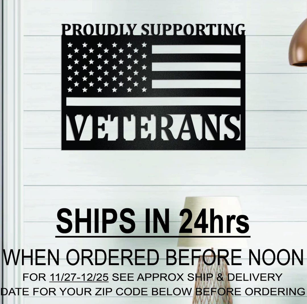 Proudly Serving Veterans Metal Sign, Veteran Sign, American Flag Sign ...