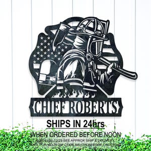 Firefighter Fireman Custom Personalized Sign, Custom Fire Fighter Fire ...