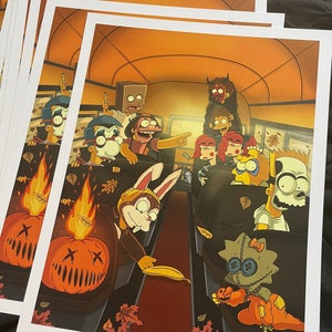 11x14 Simpsons Bus Kids - Etsy