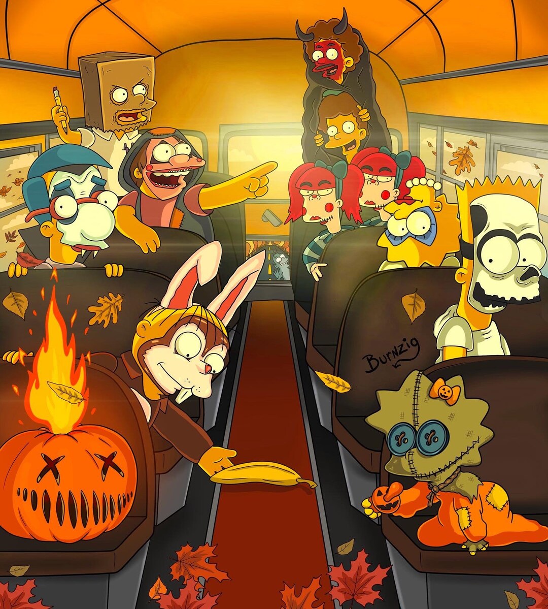 11x14 Simpsons Bus Kids - Etsy