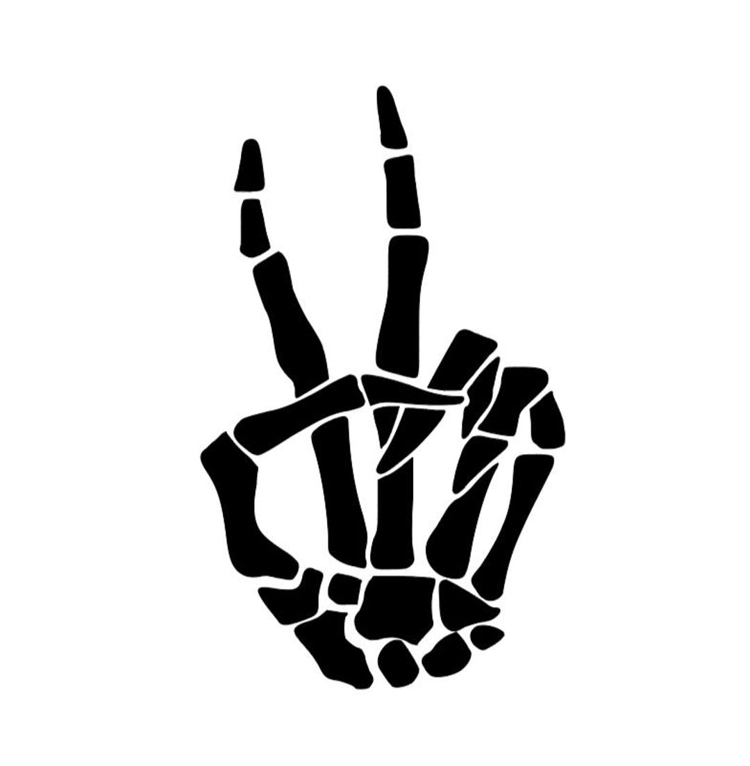 Peace Sign Skeleton Hand Decal Skeleton Hand Vinyl Sticker Peace Sign ...