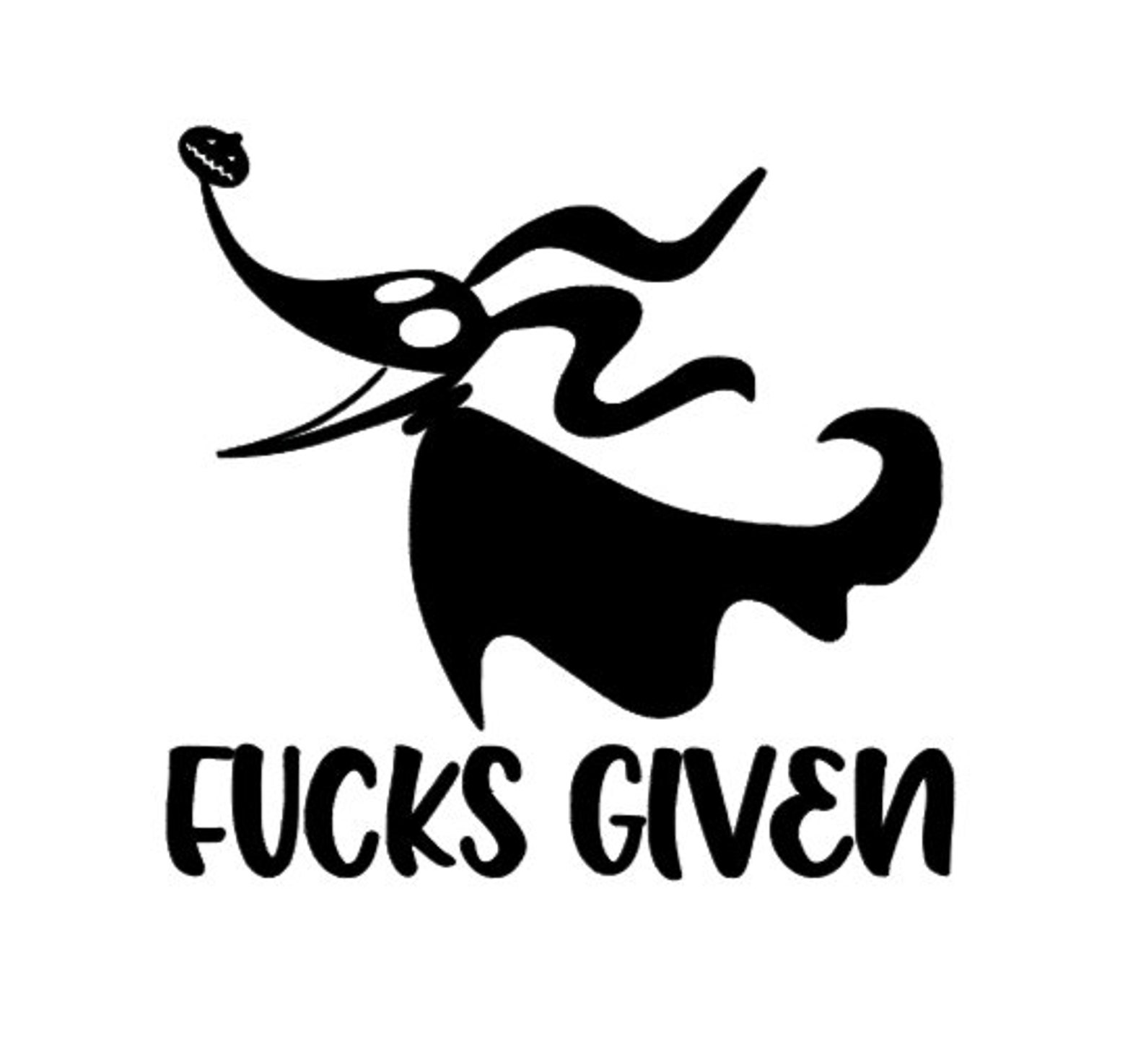 Zero Fucks Given Decal Vinyl Sticker Zero Nightmare Before Christmas ...