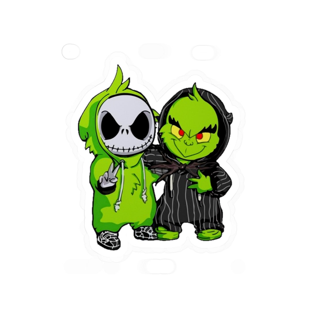 Grinch and Jack Skellington Mashup Waterproof Vinyl Sticker - Etsy