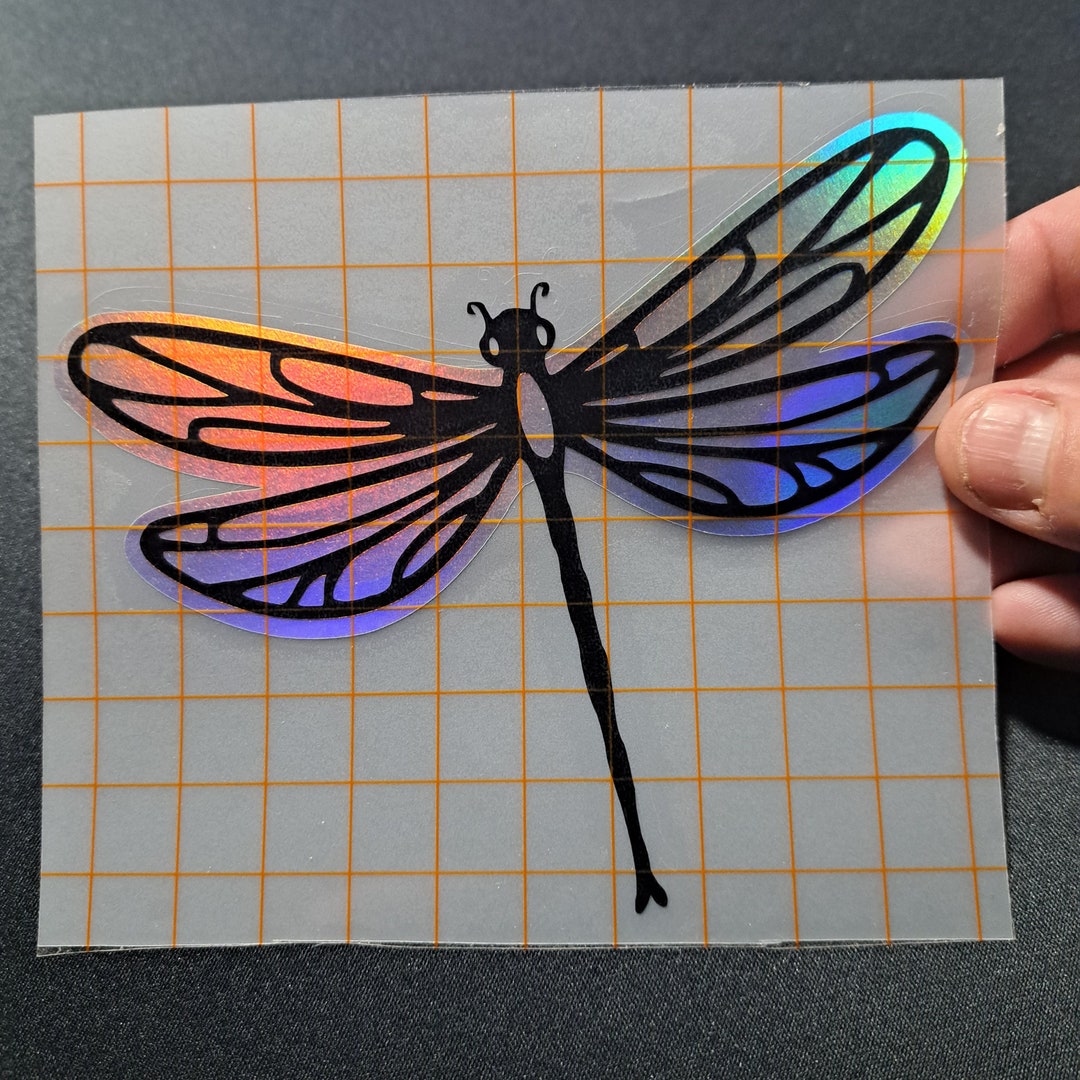Dragonfly Vinyl Sticker Dragonfly Decal Car Decal Rainbow Holographic ...