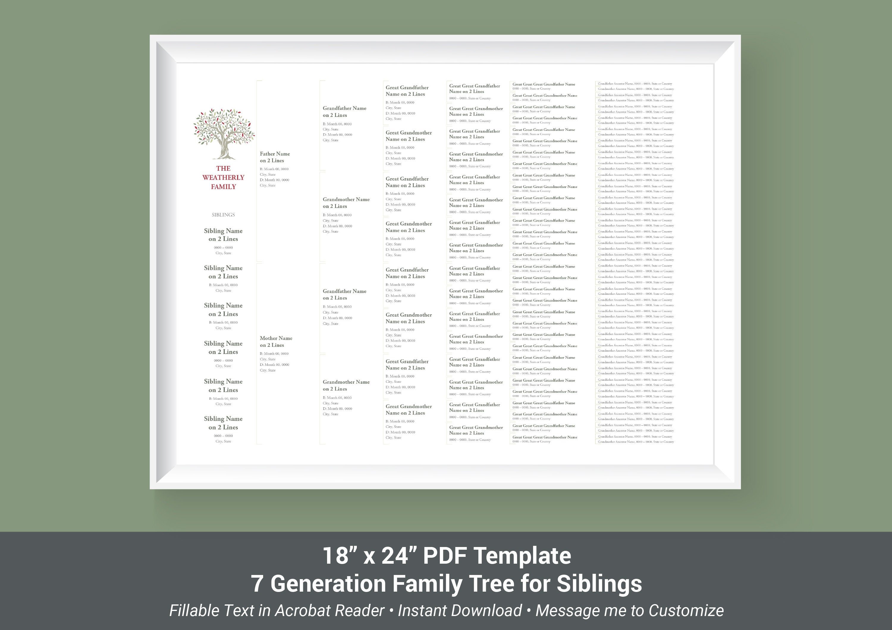 Family Tree With Siblings Template