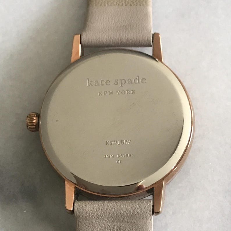 Kate Spade Metro Watch, Grey Leather Strap, Rose Gold Plated - Etsy