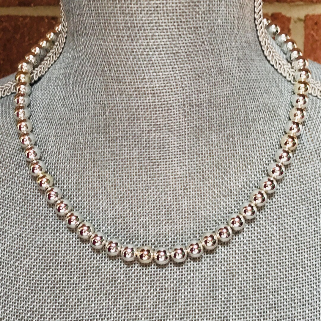 Lauren Ralph Lauren RLL Silver Tone Plated Beaded Necklace, Equestrian ...