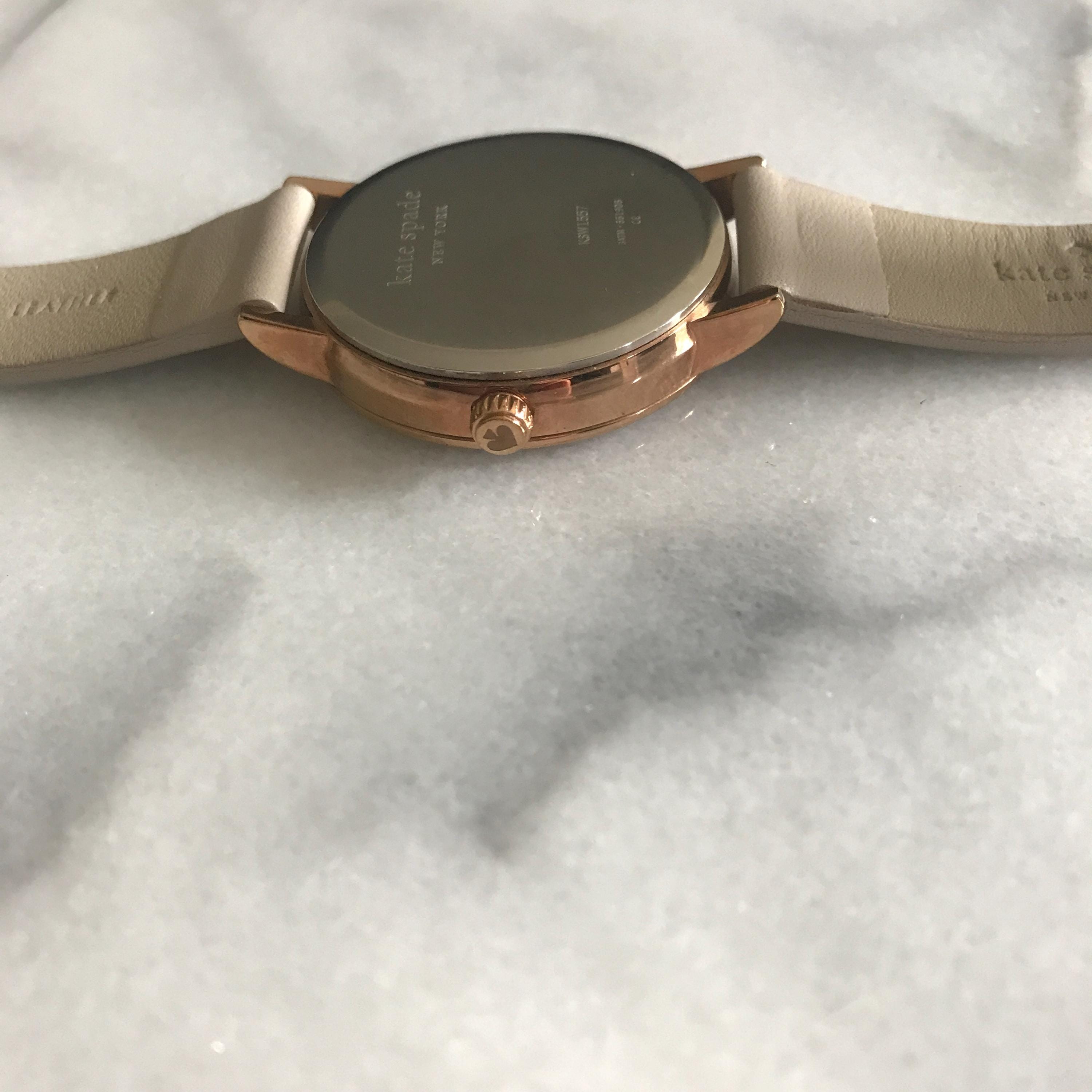 Kate Spade Metro Watch, Grey Leather Strap, Rose Gold Plated - Etsy