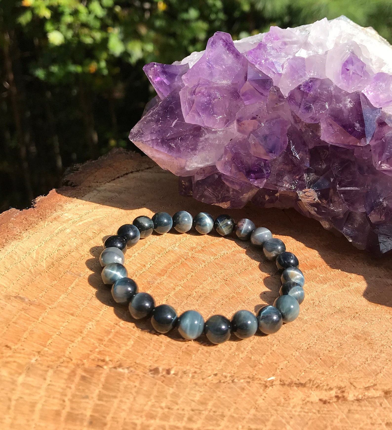 Blue Hawk Eye Bracelet Chakra Healing Crystals Falcon Eye - Etsy