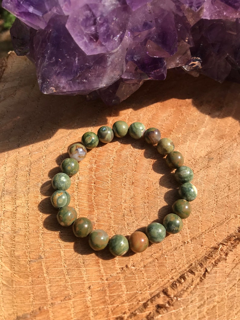 Rhyolite Bracelet Chakra Healing Protection Strength | Etsy