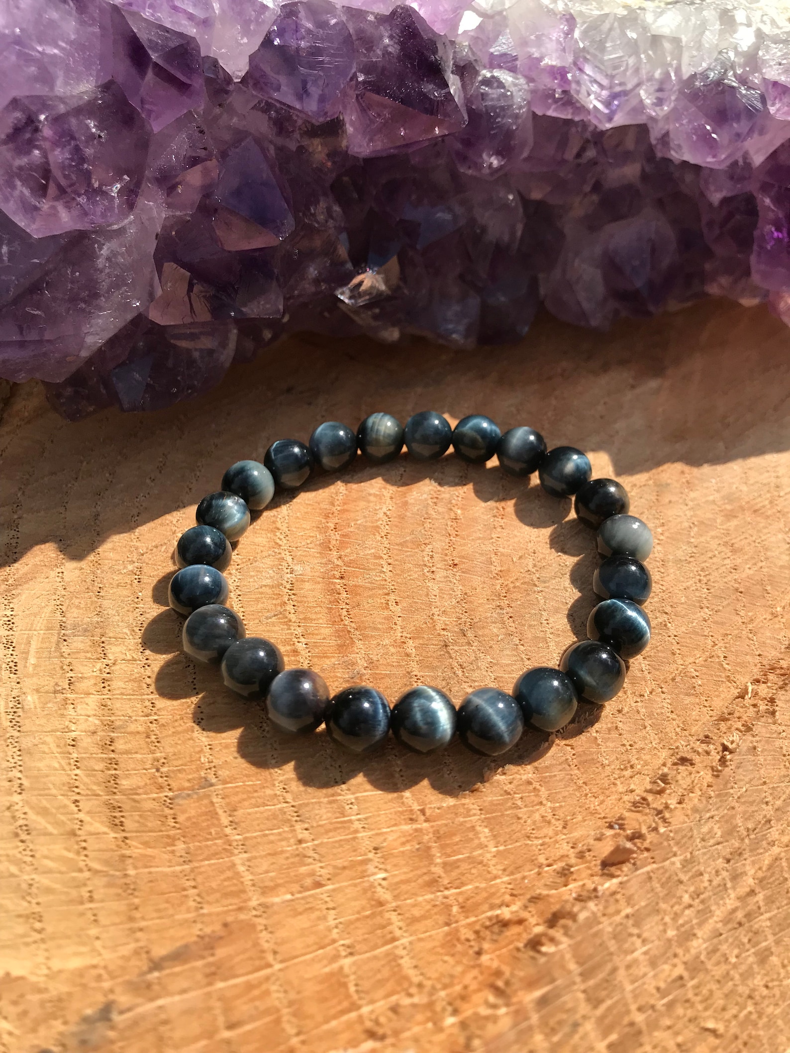 Blue Hawk Eye Bracelet Chakra Healing Crystals Inner | Etsy