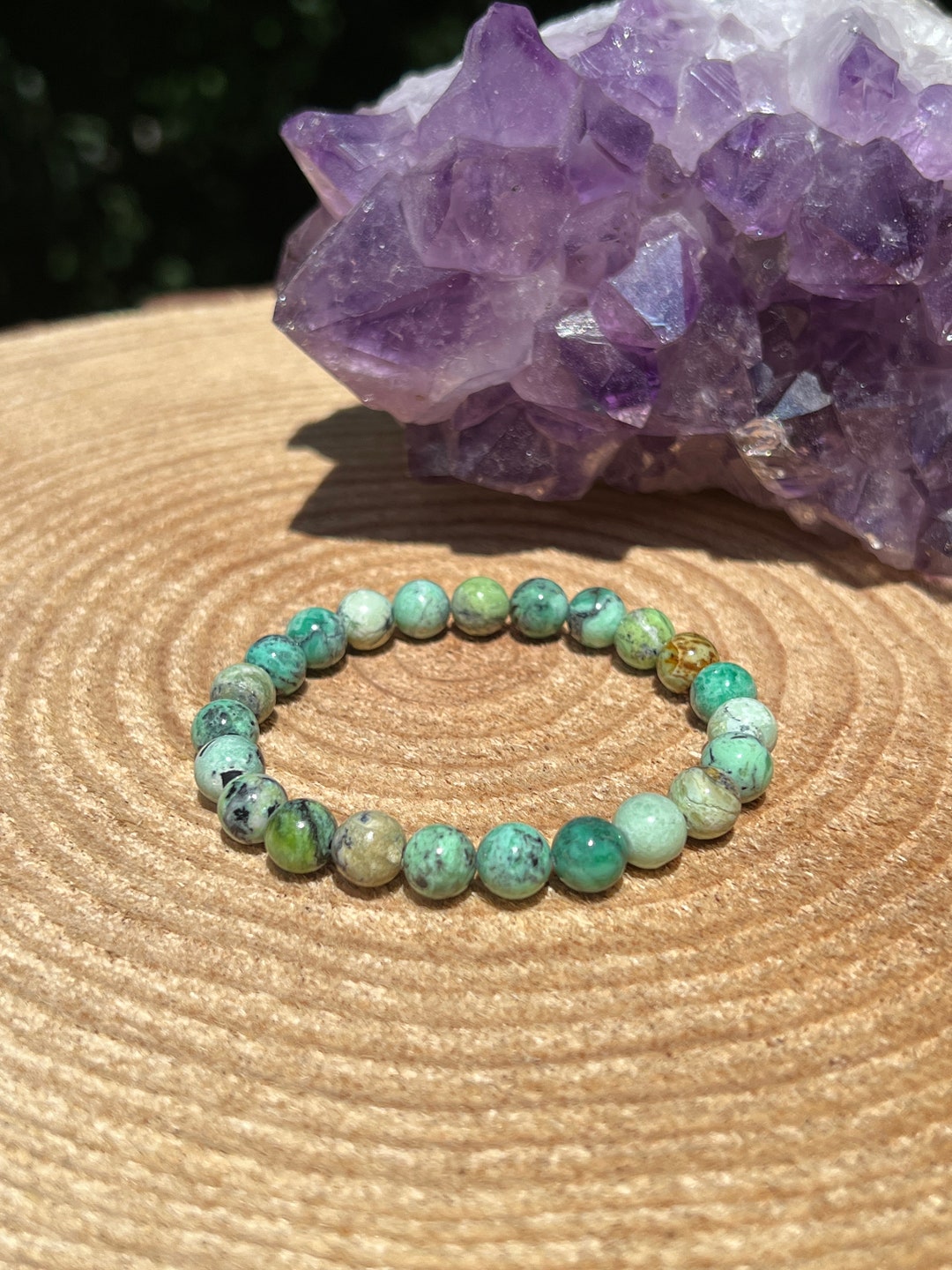 RARE Variscite Bracelet Heart Chakra Stone Utahlite Inner Peace Clarity ...