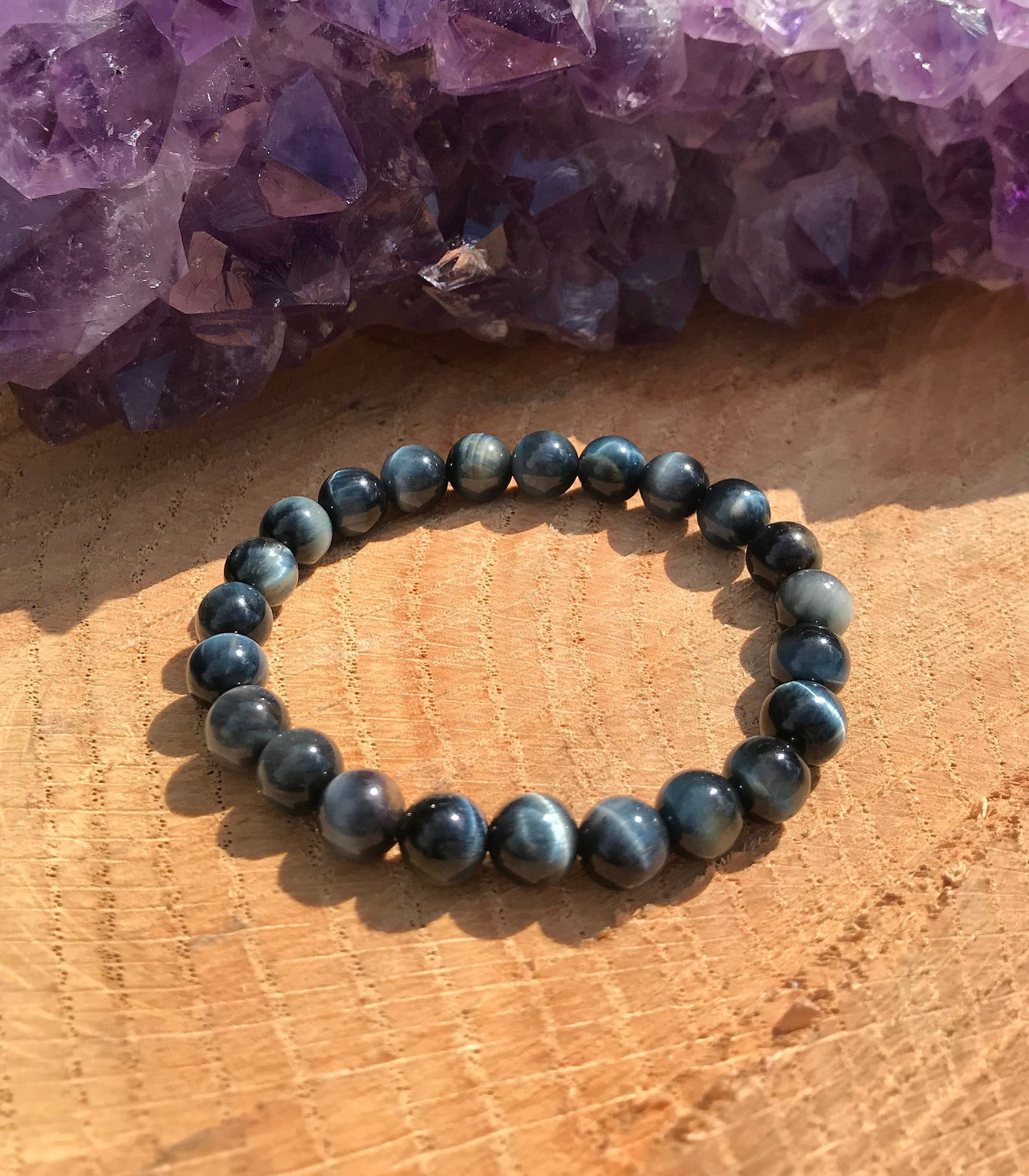 Blue Hawk Eye Bracelet Chakra Healing Crystals Falcon Eye - Etsy