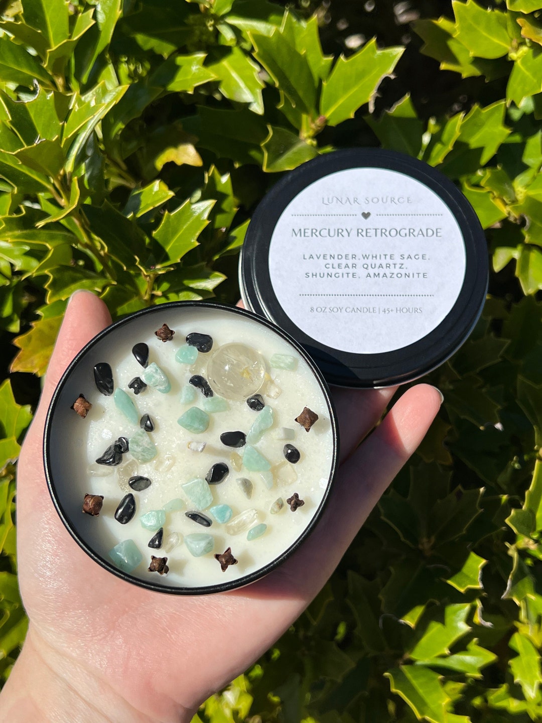 Mercury Retrograde Soy Candle Altar Spell Crystal Magic Gift Scented ...