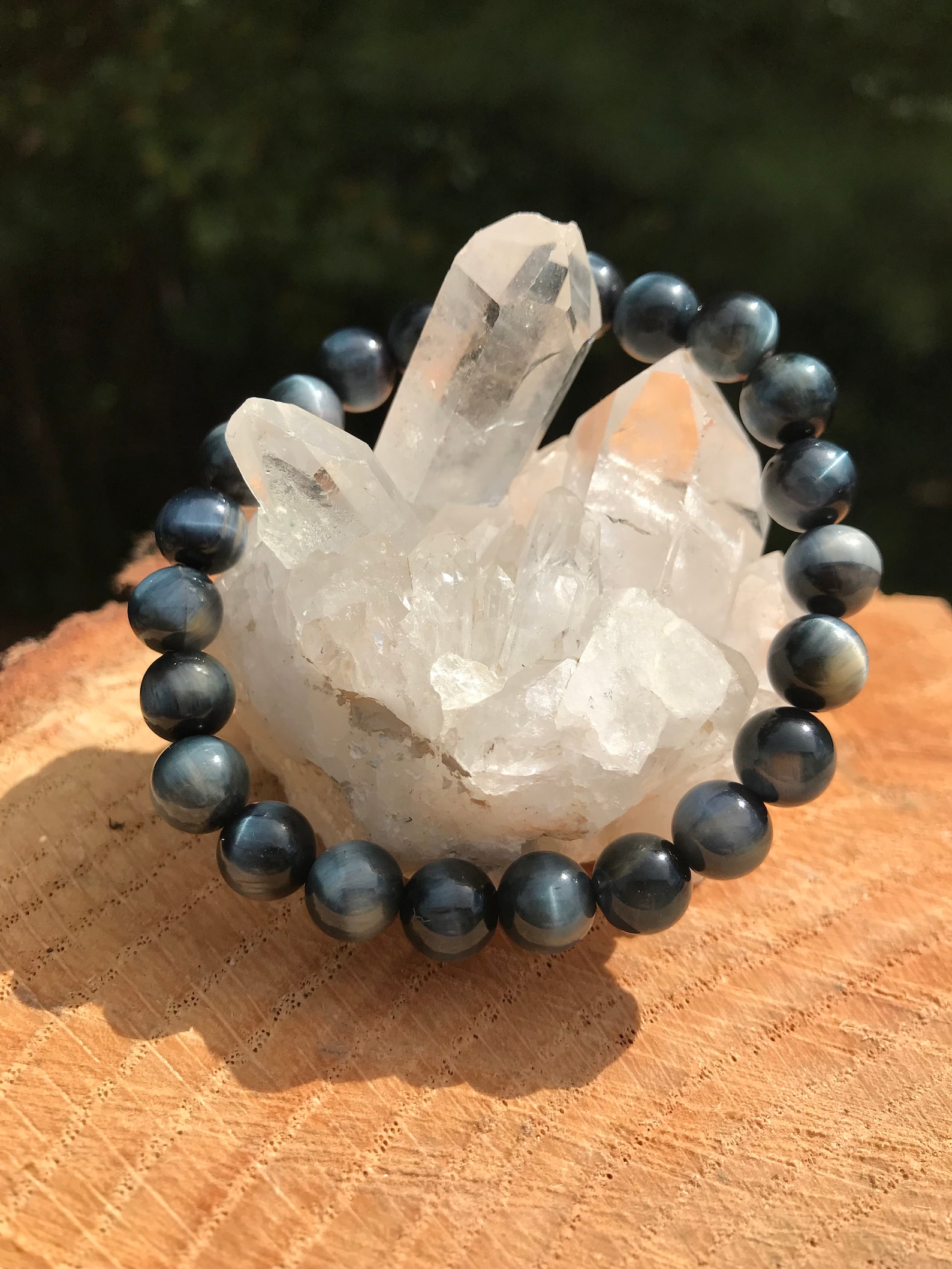 Blue Hawk Eye Bracelet Chakra Healing Crystals Falcon Eye - Etsy
