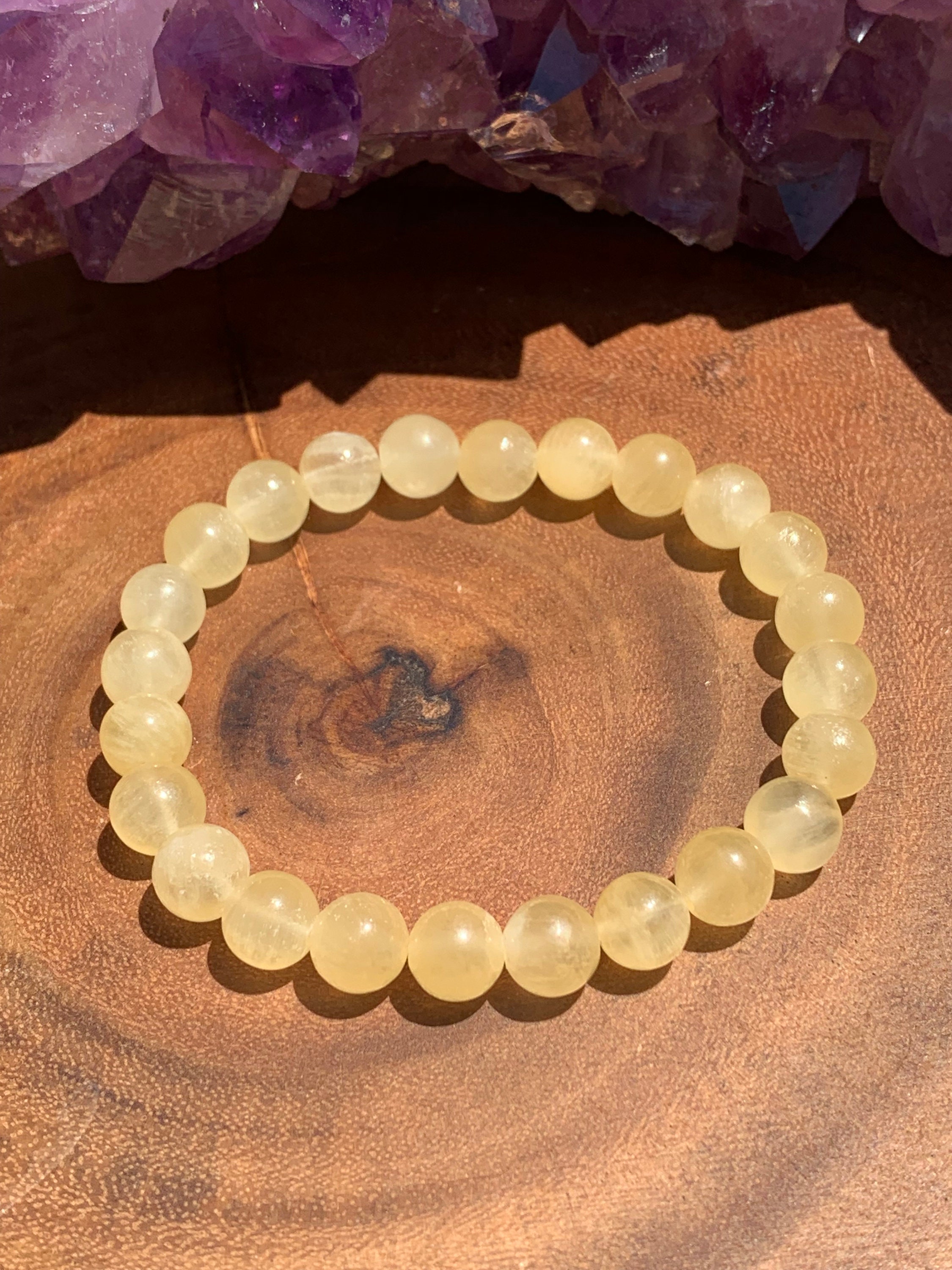 Golden Honey Calcite Bracelet Chakra Healing Emotional | Etsy