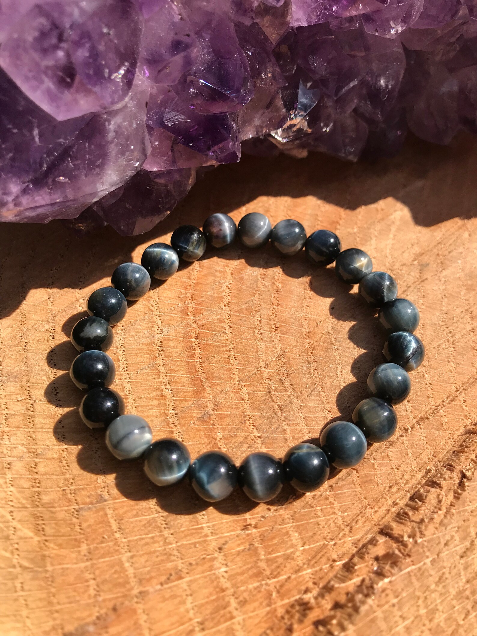 Blue Hawk Eye Bracelet Chakra Healing Crystals Falcon Eye - Etsy