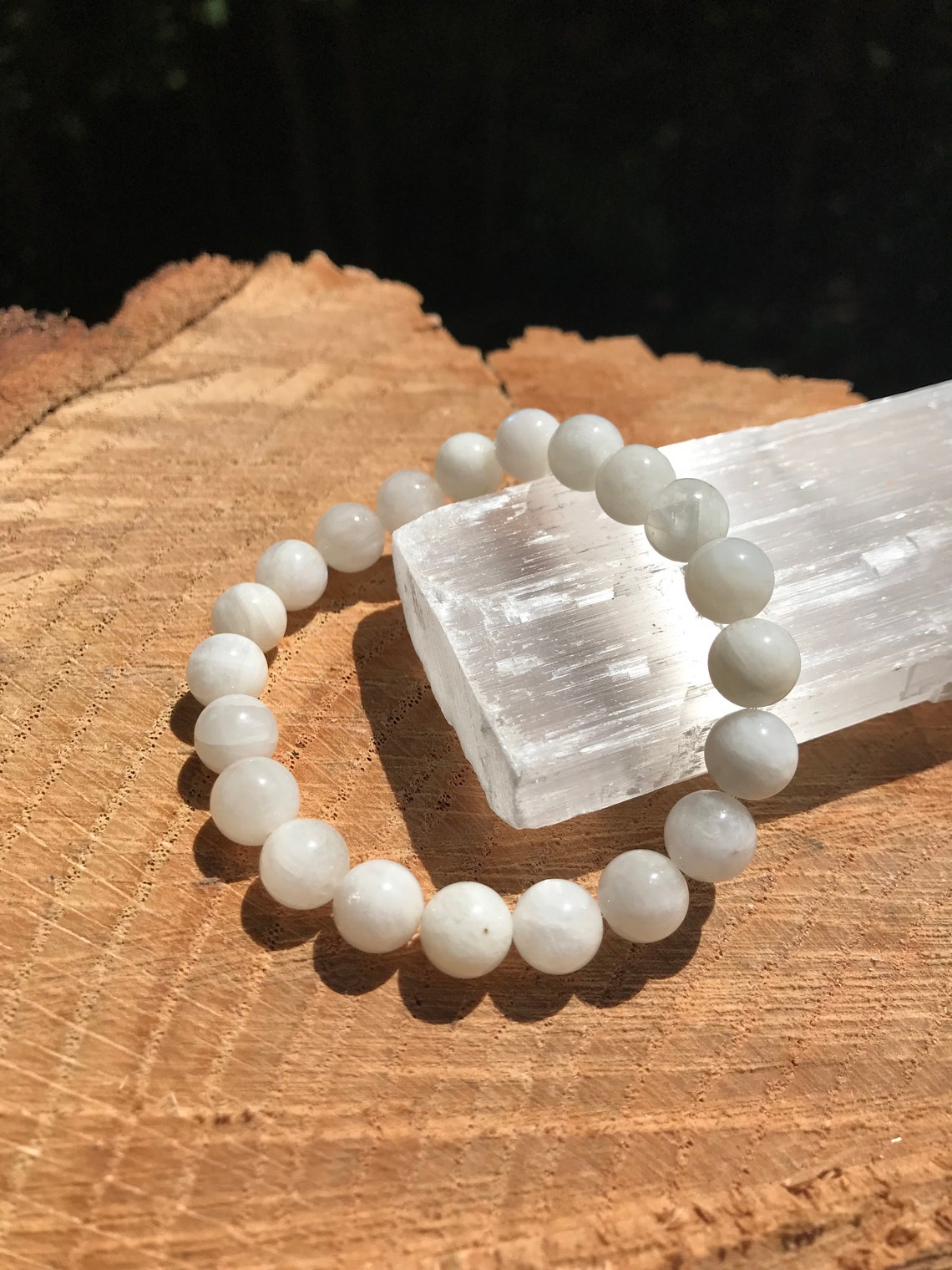 White Moonstone Bracelet New Moon Goddess Chakra Healing | Etsy
