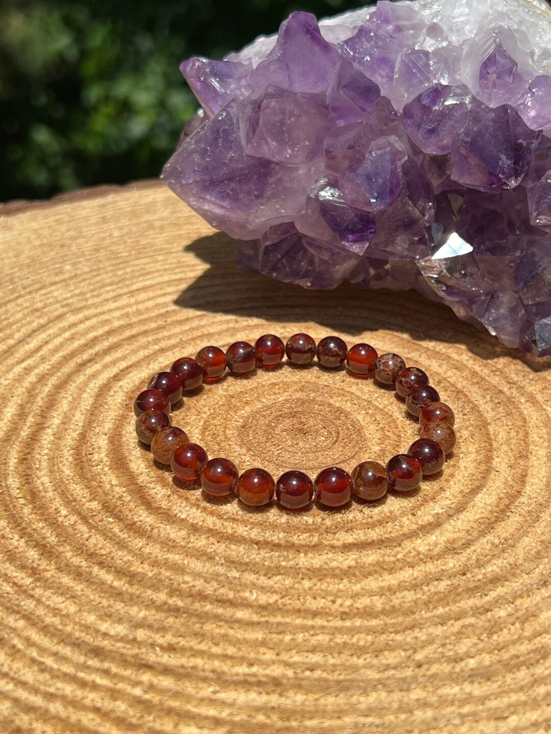 RARE Spessartine Garnet Bracelet Chakra Healing Crystal Mandarin Red ...