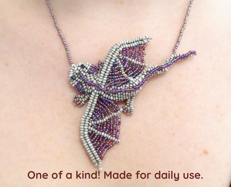 DRAGON, 3D Beadwork Necklace. Animal & Nature. Delica Seed Beads ...