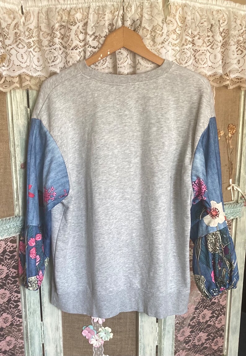Floral Upcycled Sweatshirt - Etsy