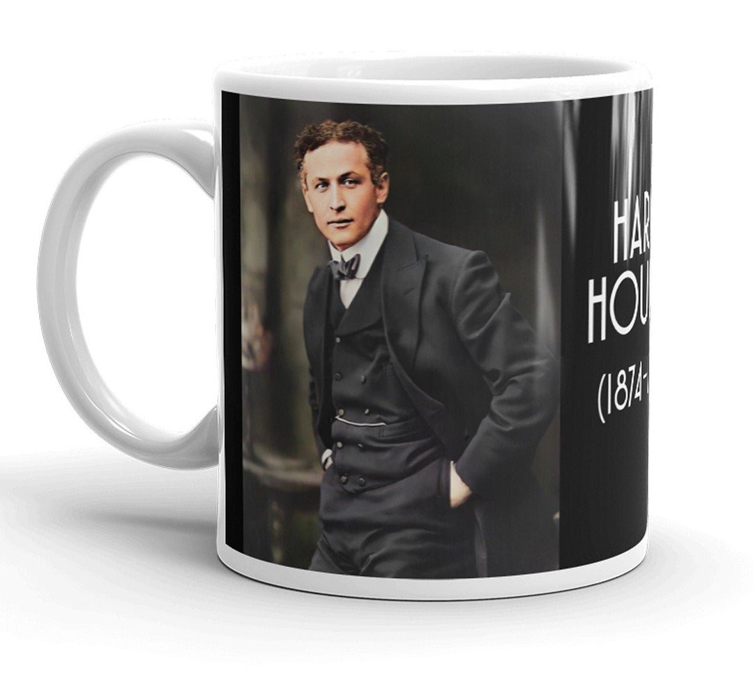 Harry Houdini Glossy Mug | Vintage Magician Collectibles | Magic | Old ...