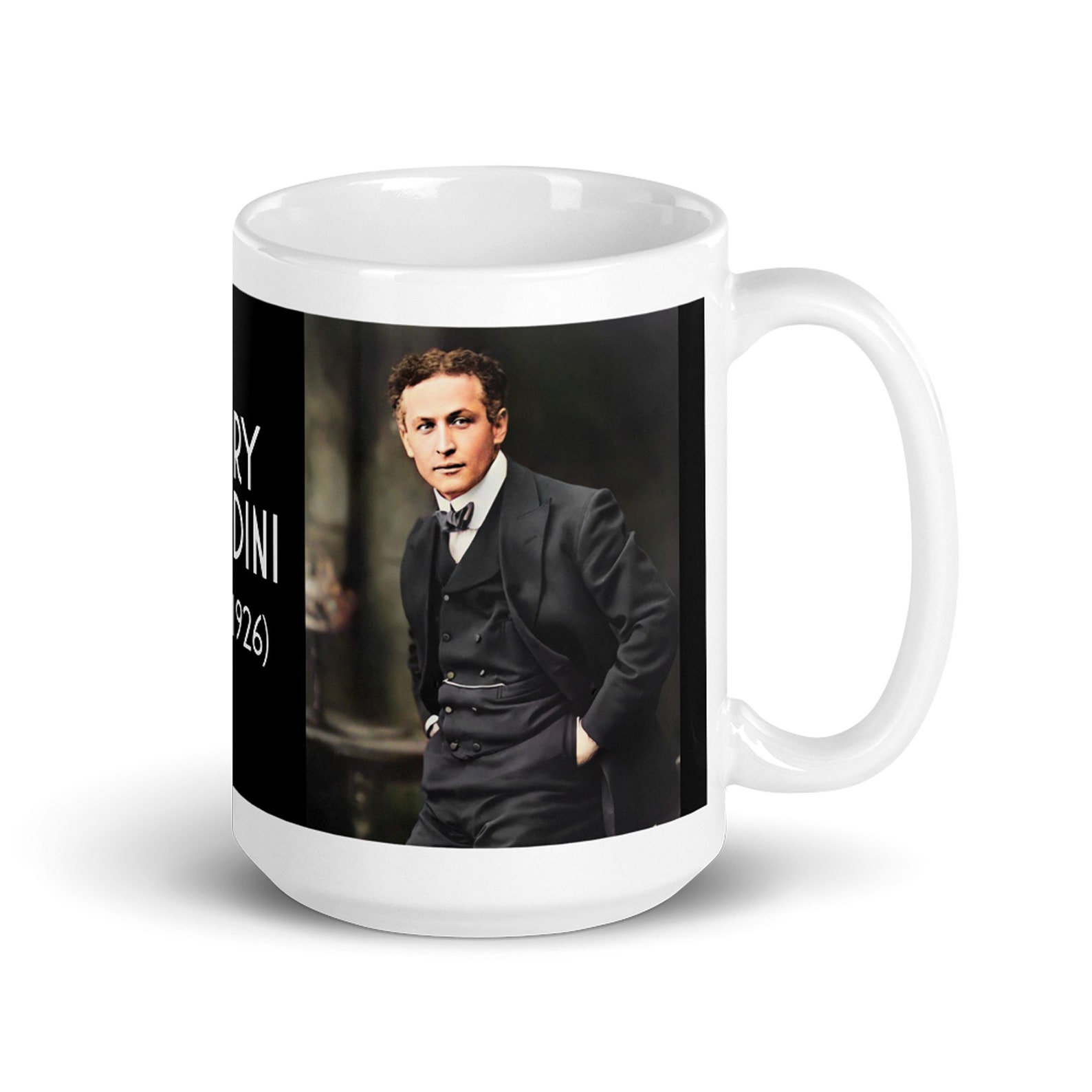 Harry Houdini Glossy Mug | Vintage Magician Collectibles | Magic | Old ...
