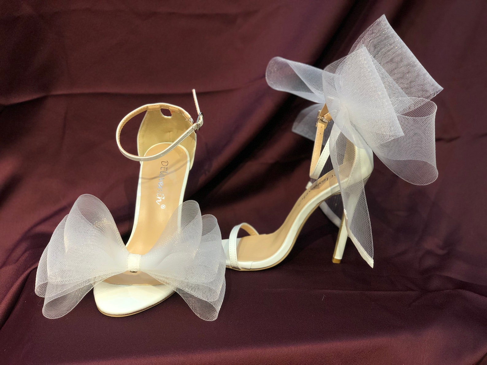 White Wedding Heels: Bridal Ankle Strap High Heel Shoes - Etsy