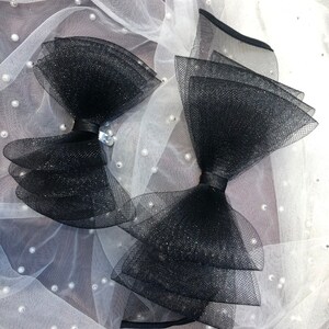 Black Mesh Shoe Bow Clips, Handmade Women's Shoe Accessory - Etsy