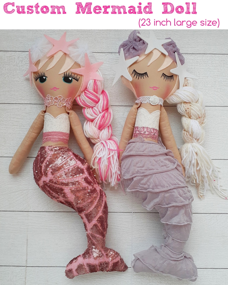 Personalized Mermaid Dollhandmade Mermaid Dollrag - Etsy